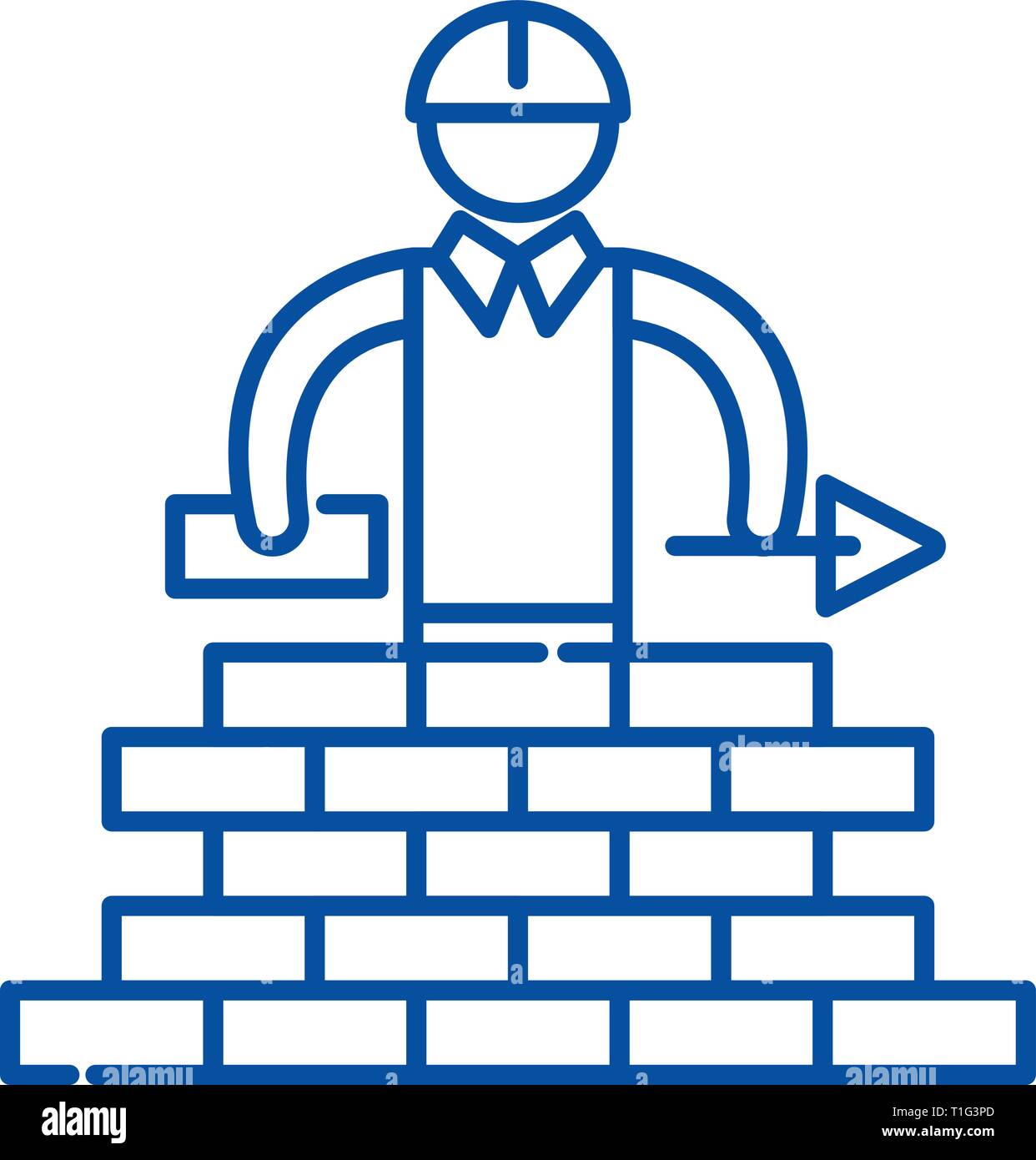 Building Line Icon Concept Building Flat Vector Symbol Sign Outline Illustration Stock Vector