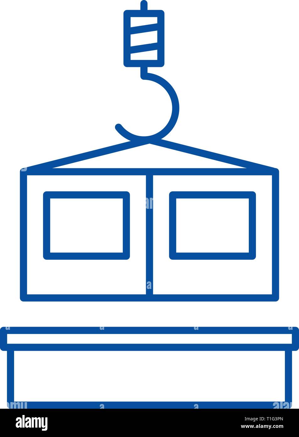 Building technologies line icon concept. Building technologies flat ...