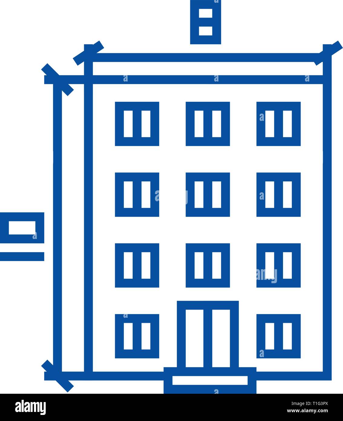 Building,architecture project line icon concept. Building,architecture ...