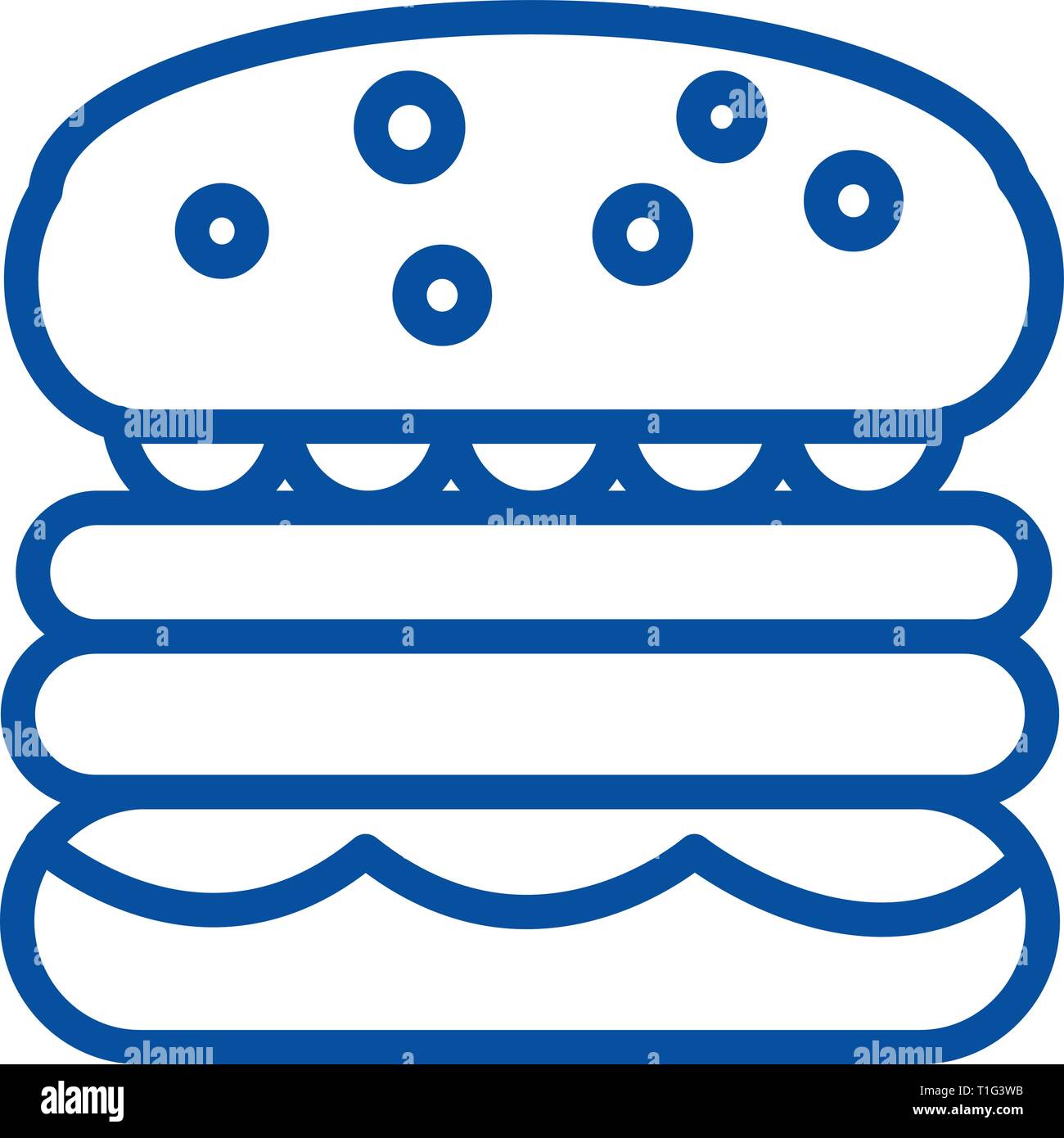 Burder sign line icon concept. Burder sign flat vector symbol, sign ...