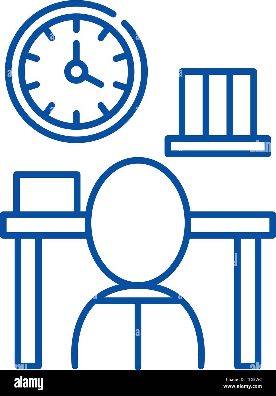 Bureaucracy line icon concept. Bureaucracy flat vector symbol, sign ...