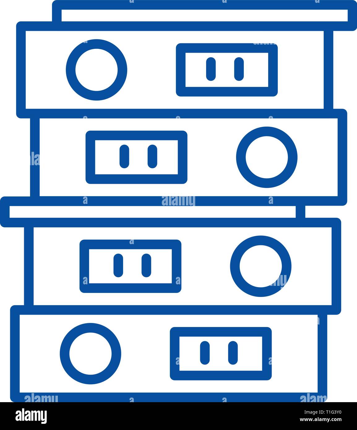 Business archive line icon concept. Business archive flat vector symbol ...
