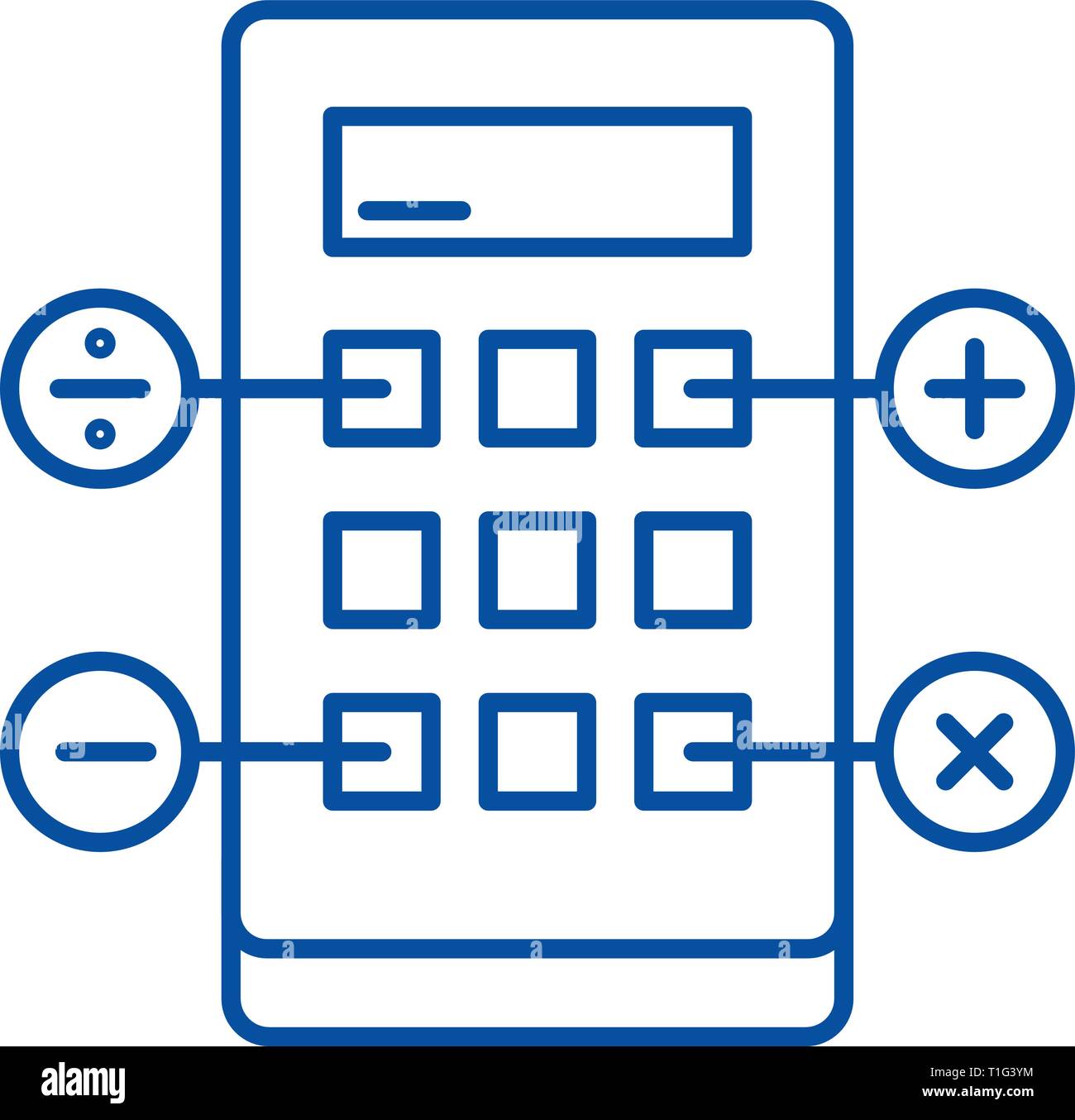 Business calculation line icon concept. Business calculation flat ...