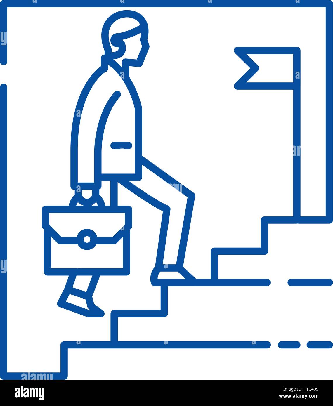 Business career line icon concept. Business career flat vector symbol ...