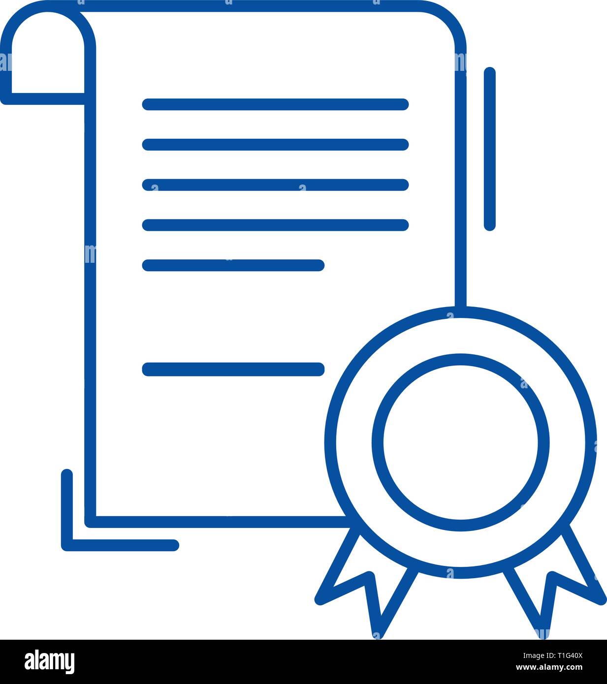 Business certificate line icon concept. Business certificate flat ...