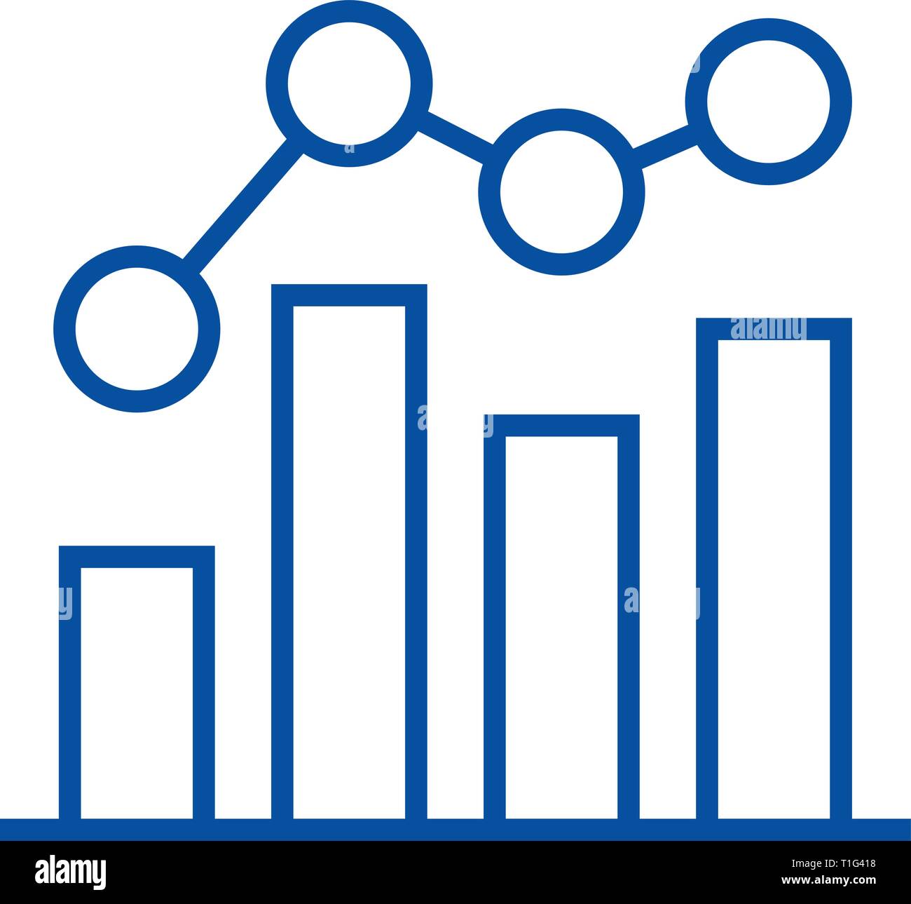 Business chart bar graph line icon concept. Business chart bar graph ...