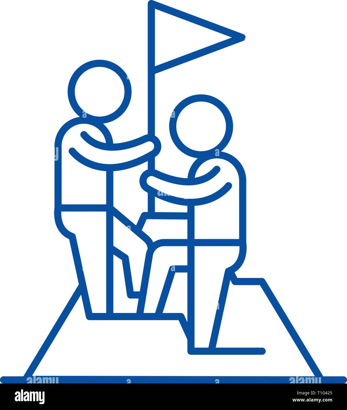 Business competition line icon concept. Business competition flat ...