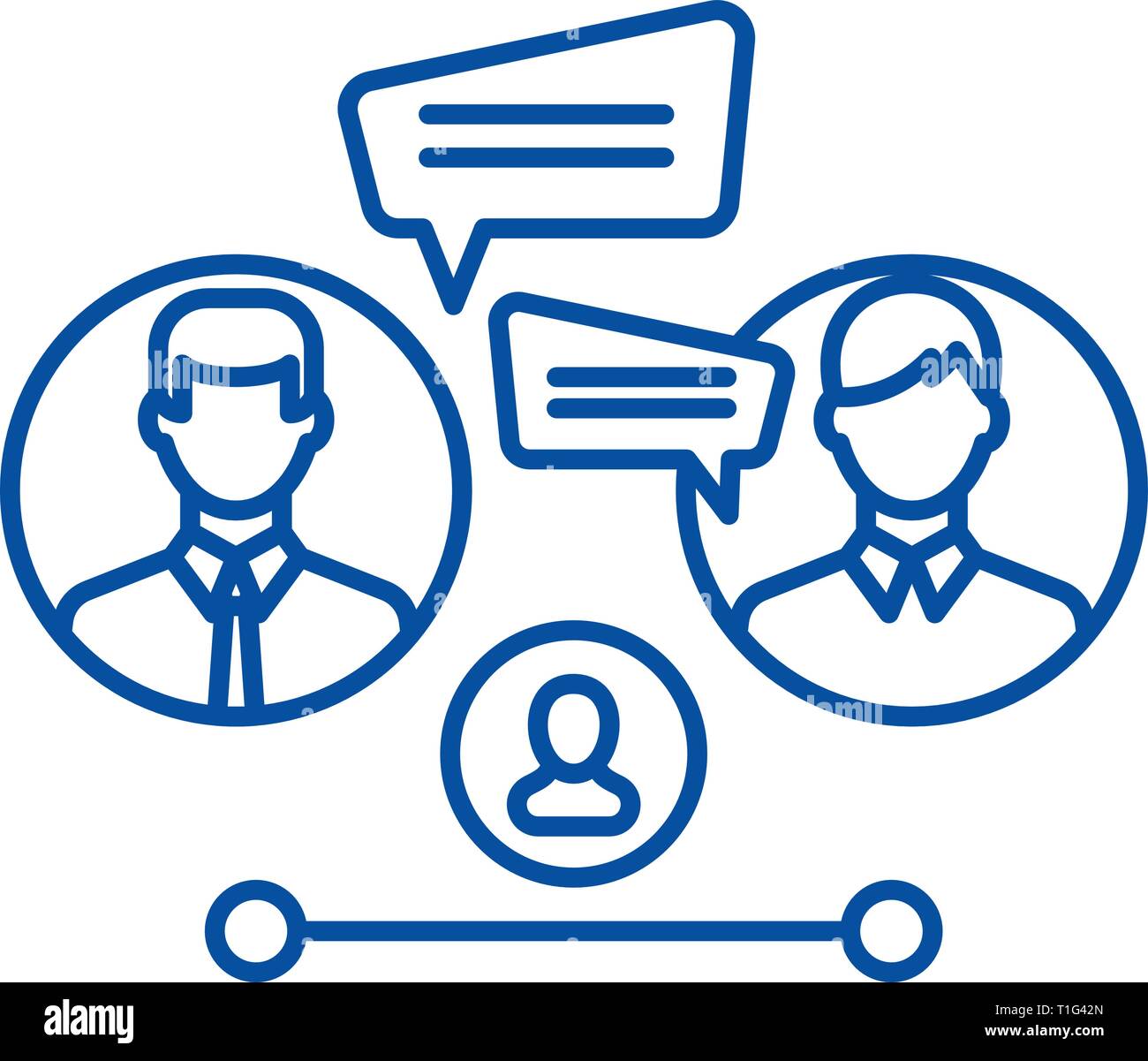 Business consultation line icon concept. Business consultation flat ...