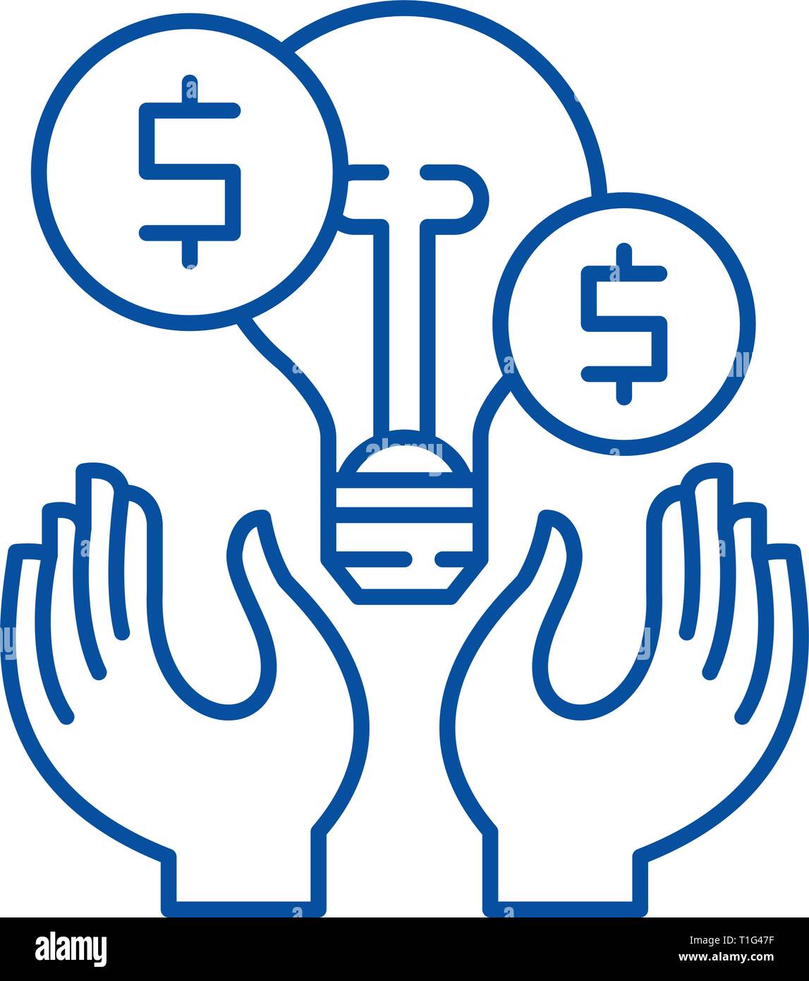 Business ideas line icon concept. Business ideas flat vector symbol ...