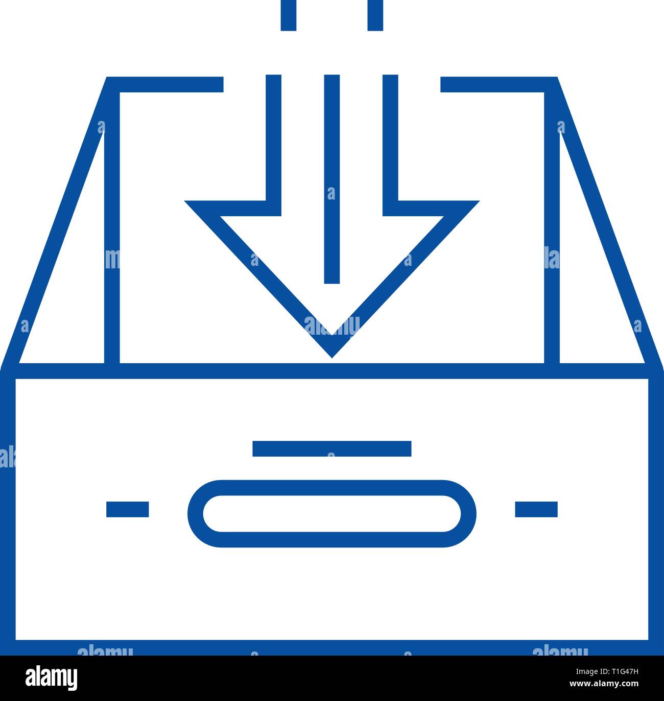 Business inbox line icon concept. Business inbox flat vector symbol ...