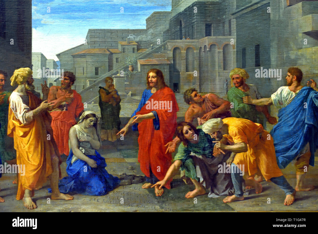 Christ and the adulteress – painted for Le Nôtre (1653) Nicolas Poussin ...