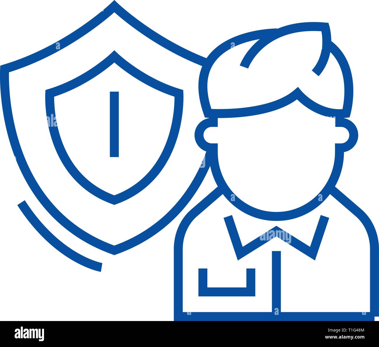 Business insurance line icon concept. Business insurance flat vector ...