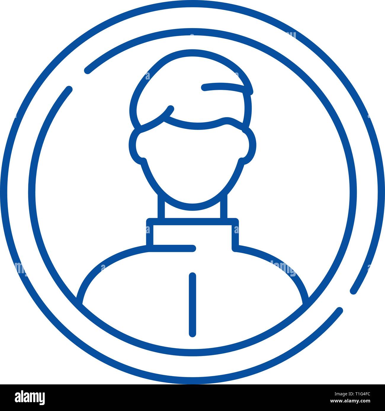 Business profile line icon concept. Business profile flat vector symbol ...