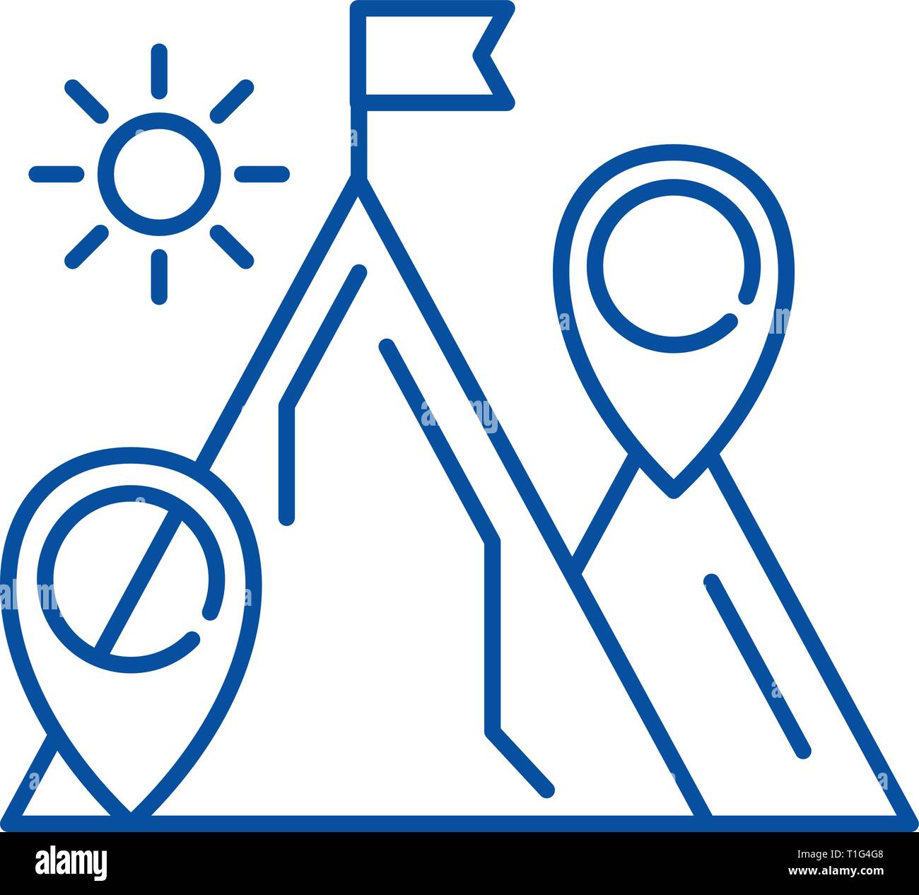 Business purpose line icon concept. Business purpose flat vector symbol ...