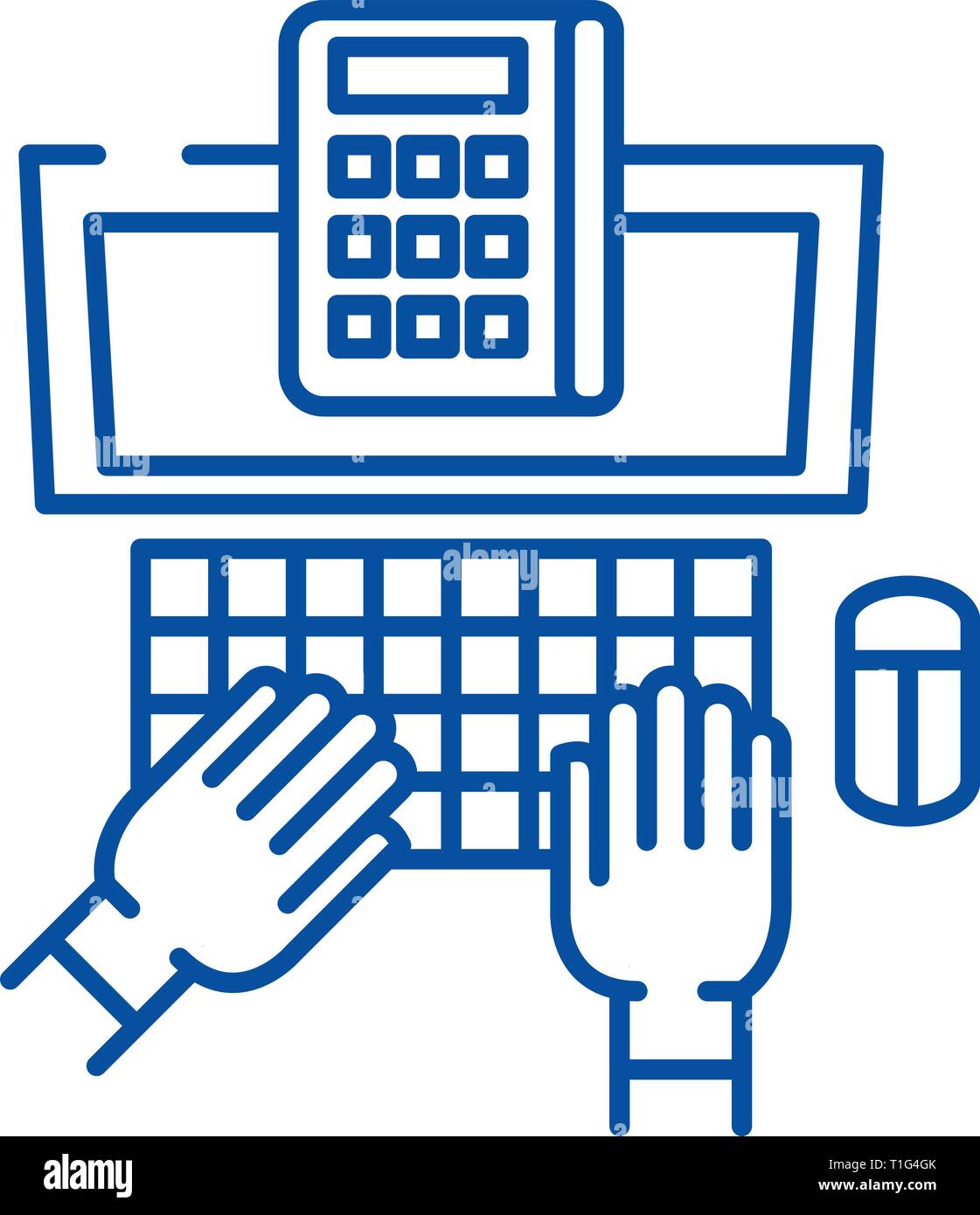 Business research line icon concept. Business research flat vector ...