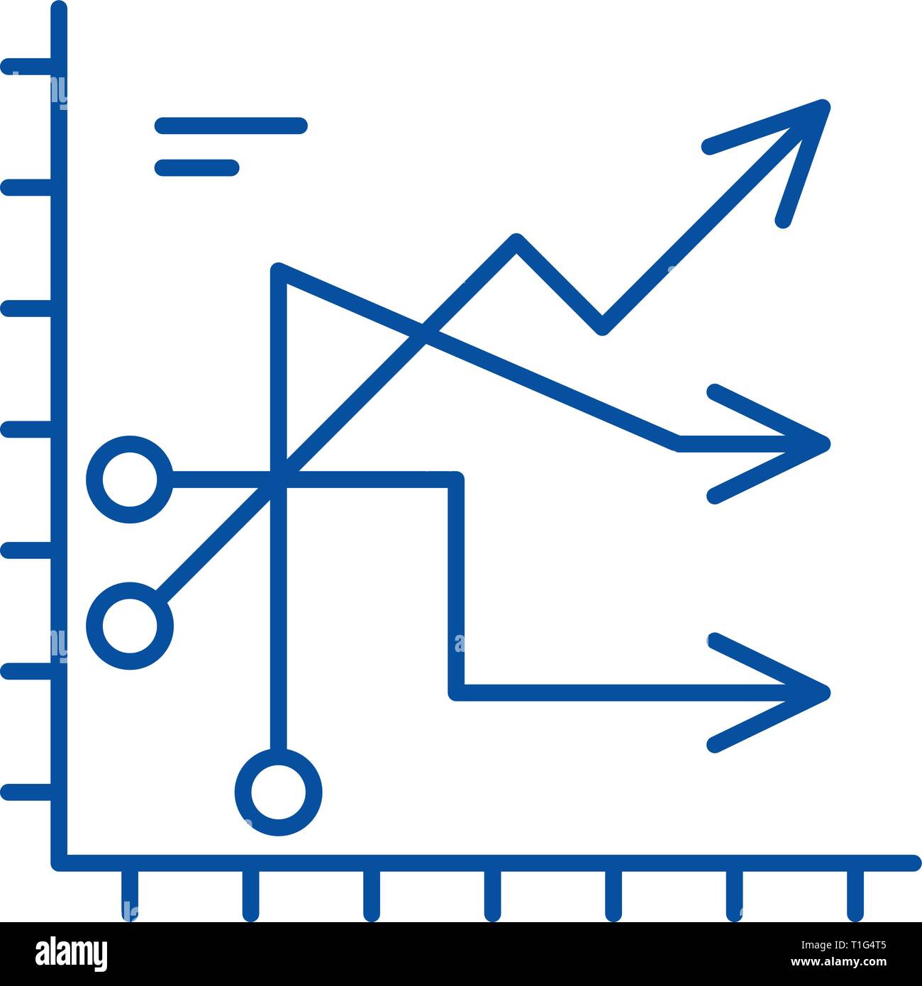 Business trends line icon concept. Business trends flat vector symbol ...
