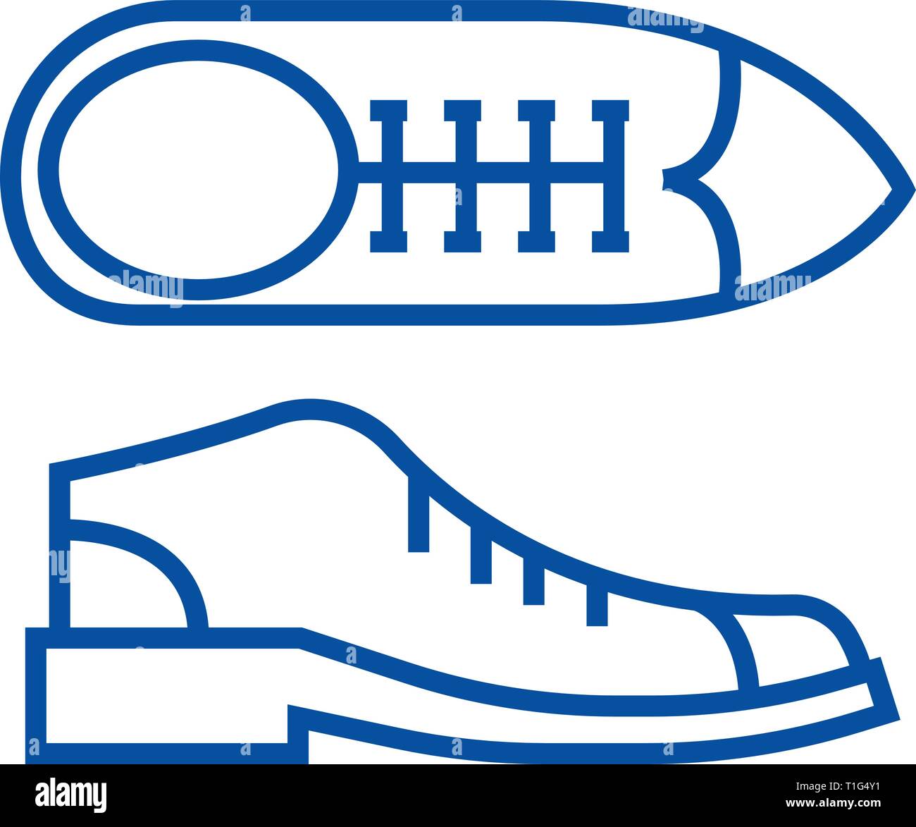 Businessman shoes line icon concept. Businessman shoes flat vector ...