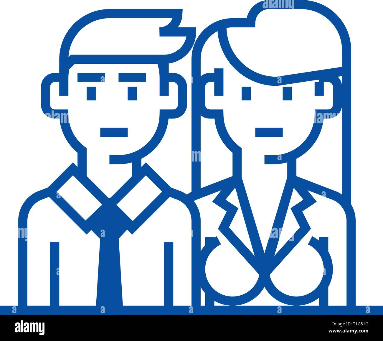 Businessman, businesswoman,managers line icon concept. Businessman ...