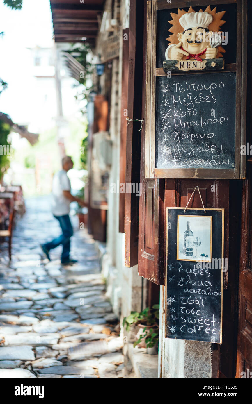 Greek restaurant menu chalk board hi-res stock photography and images ...