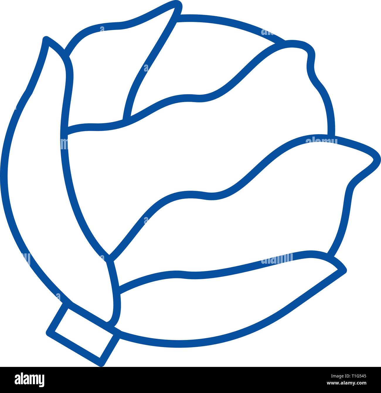 Cabbage line icon concept. Cabbage flat vector symbol, sign, outline ...