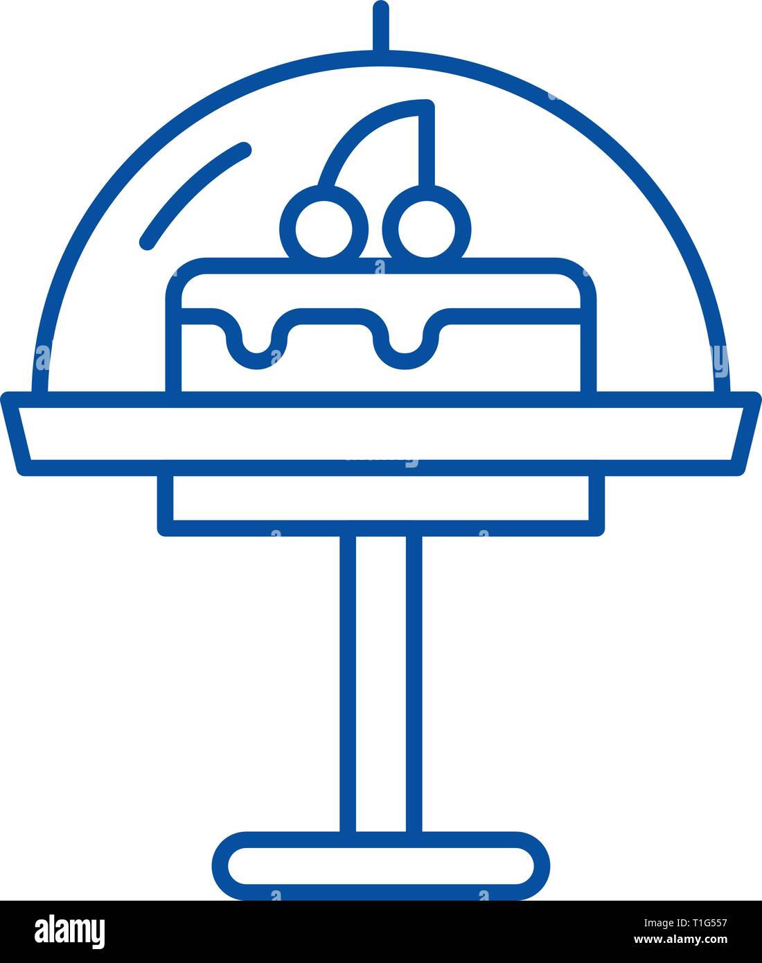 Cake line icon concept. Cake flat vector symbol, sign, outline ...
