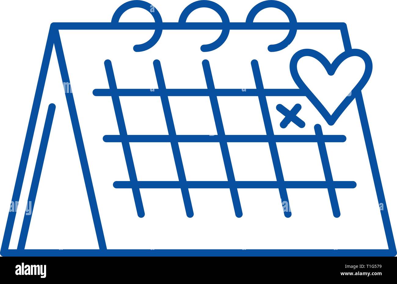 Calendar line icon concept. Calendar flat vector symbol, sign, outline ...