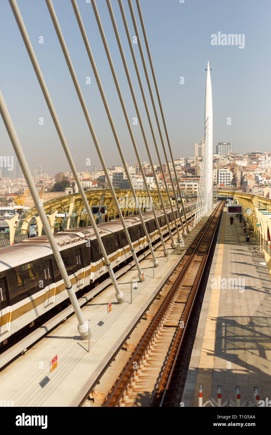 Photo of railroad with trains Stock Photo - Alamy