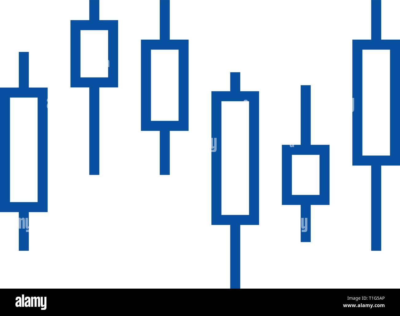 Candlestick chart line icon concept. Candlestick chart flat vector ...