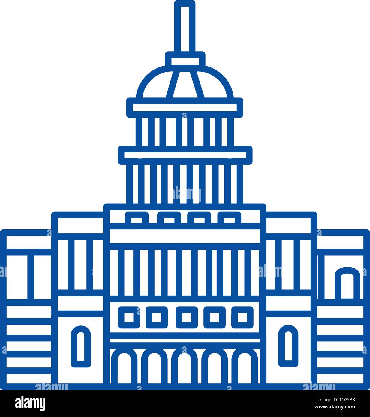 Capitol, usa line icon concept. Capitol, usa flat vector symbol, sign ...