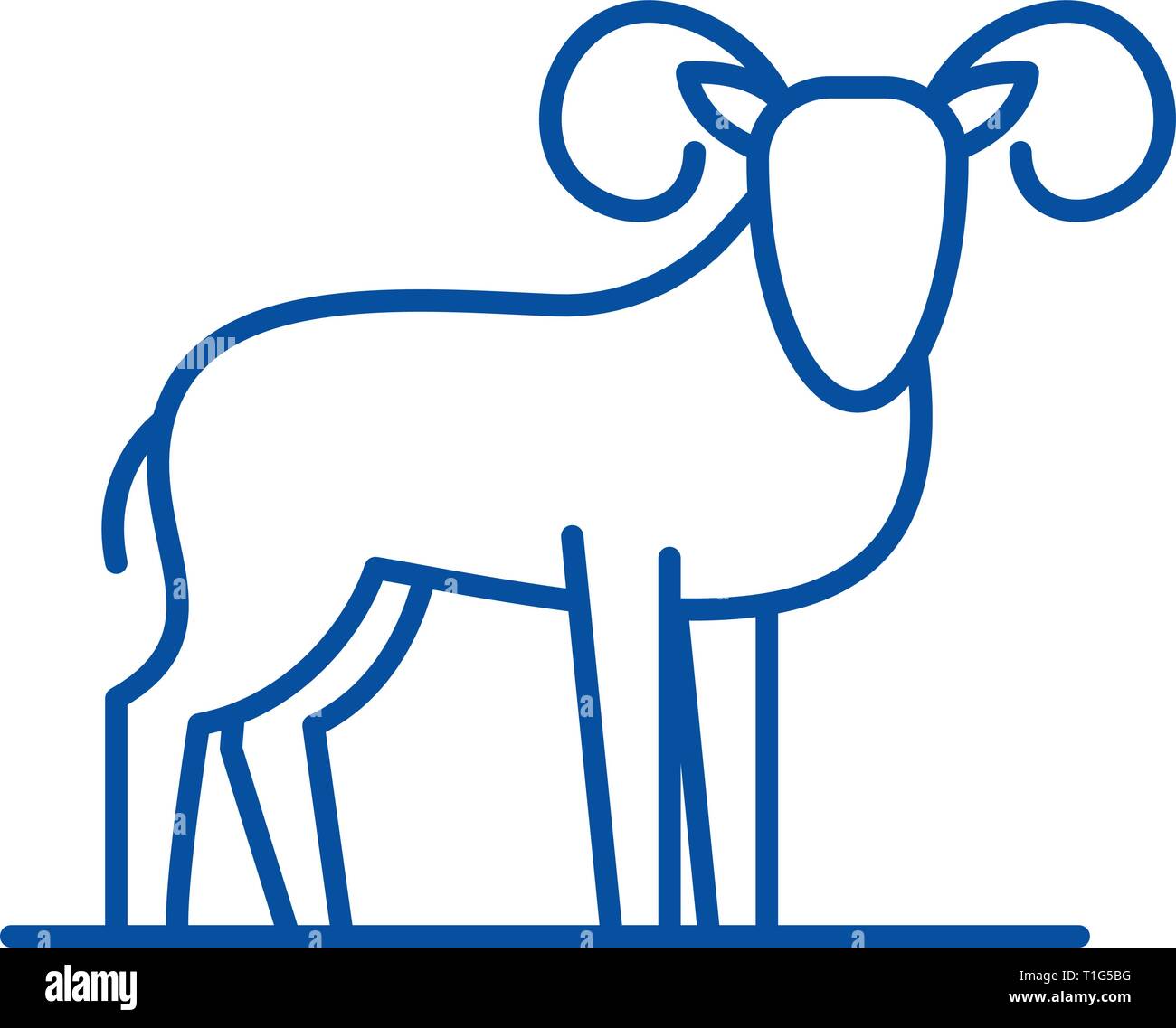 Capricorn Line Icon Concept Capricorn Flat Vector Symbol Sign Outline Illustration Stock