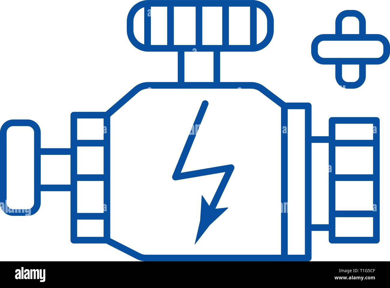 Car engine sign line icon concept. Car engine sign flat vector symbol ...