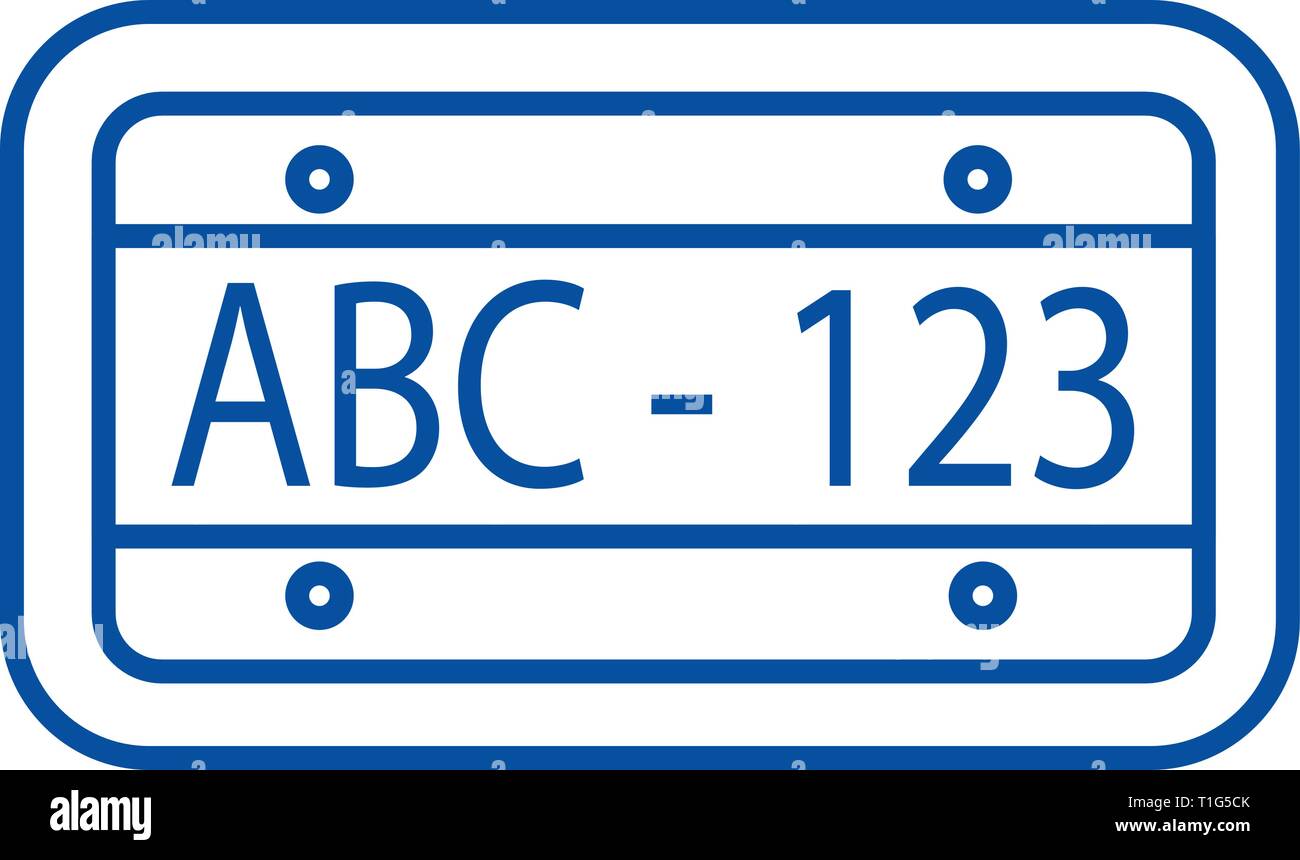 Car number line icon concept. Car number flat vector symbol, sign ...