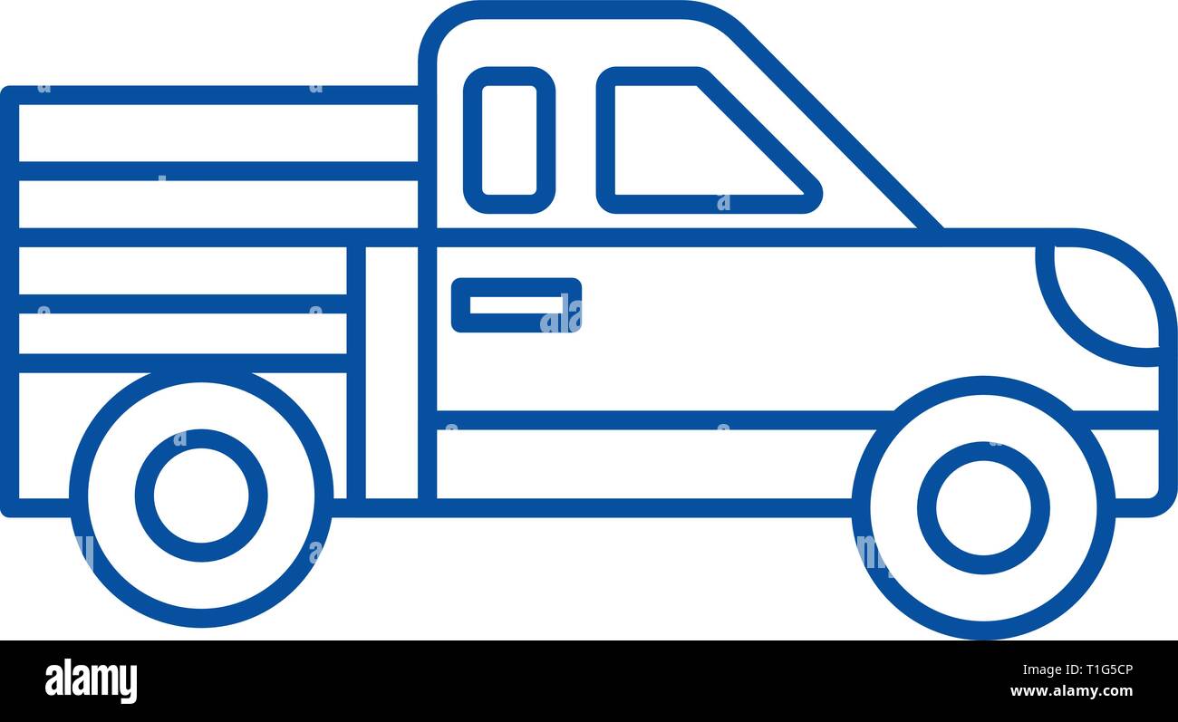 Car pickup line icon concept. Car pickup flat vector symbol, sign ...