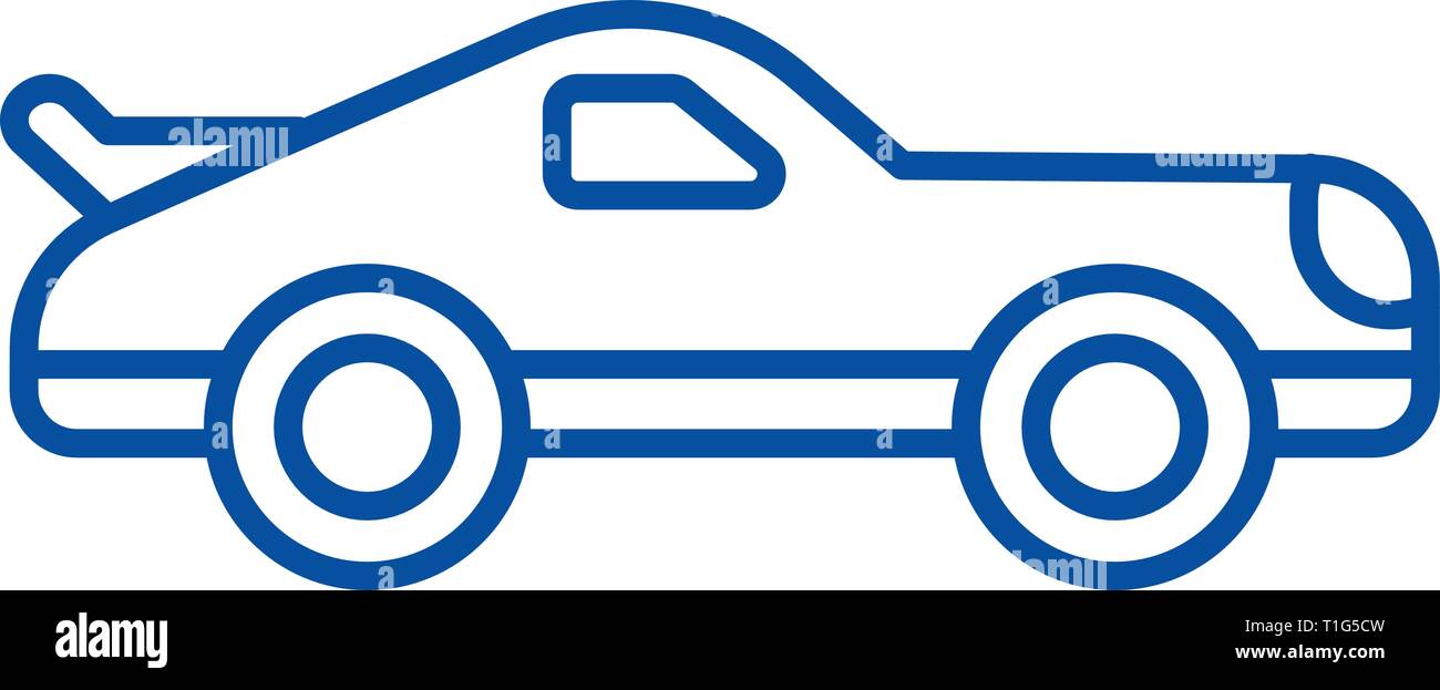 Car racing line icon concept. Car racing flat vector symbol, sign ...