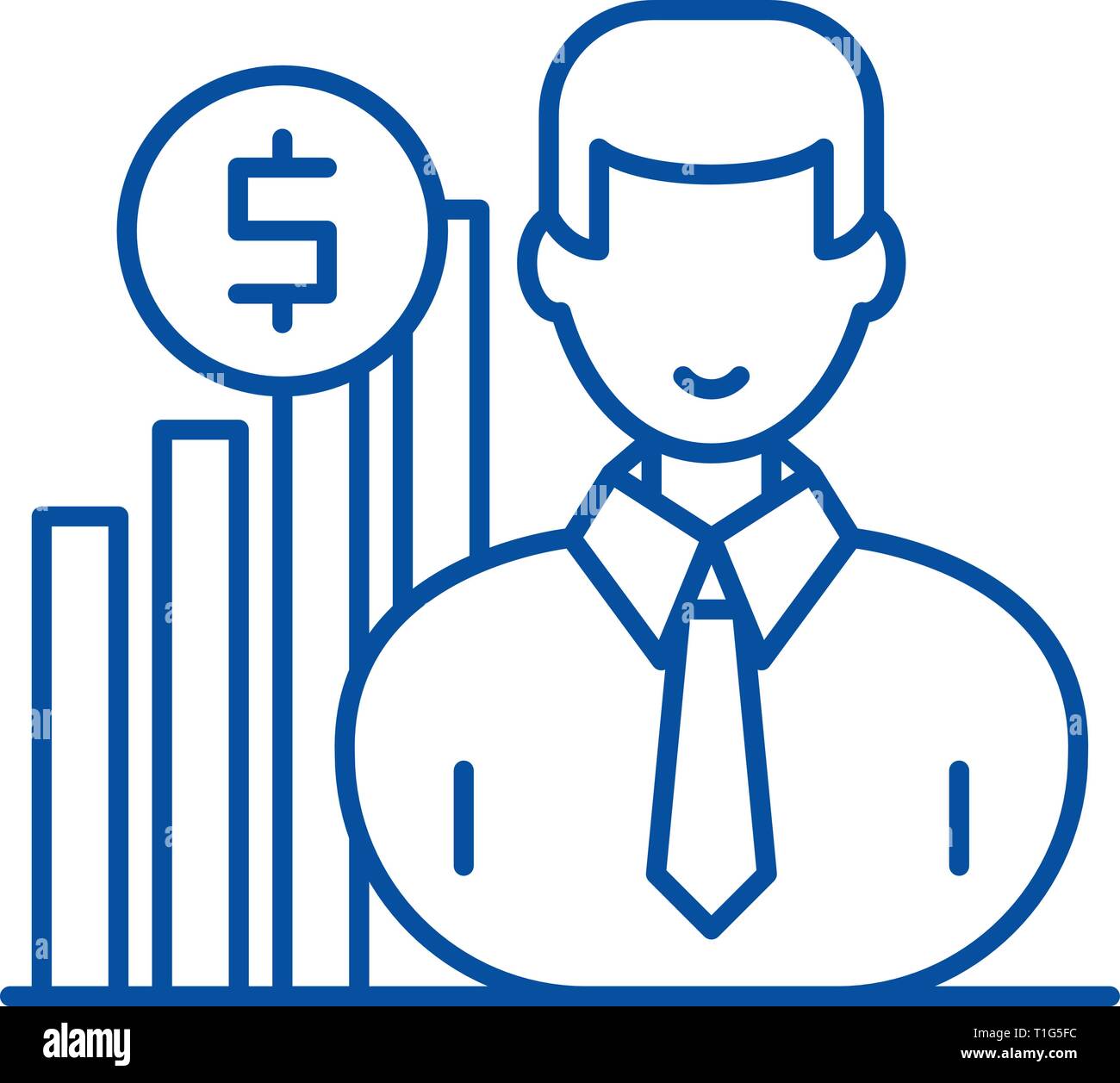 Career growth manager line icon concept. Career growth manager flat ... Career growth manager line icon concept. Career growth manager flat ...