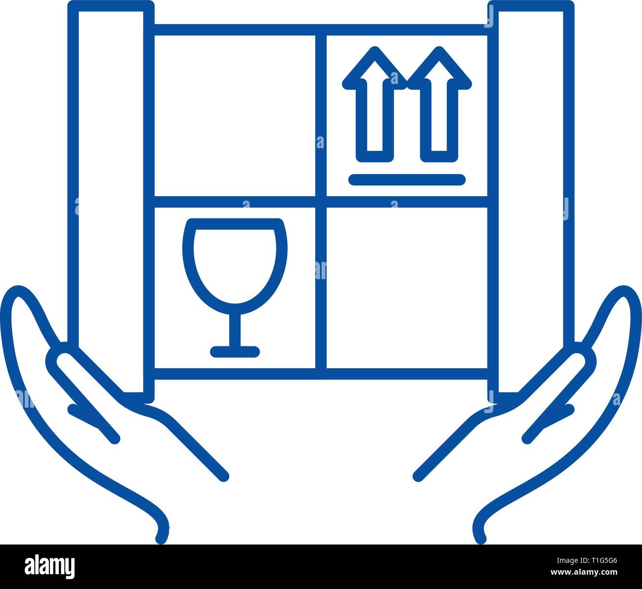 Cargo insuarance line icon concept. Cargo insuarance flat vector symbol ...