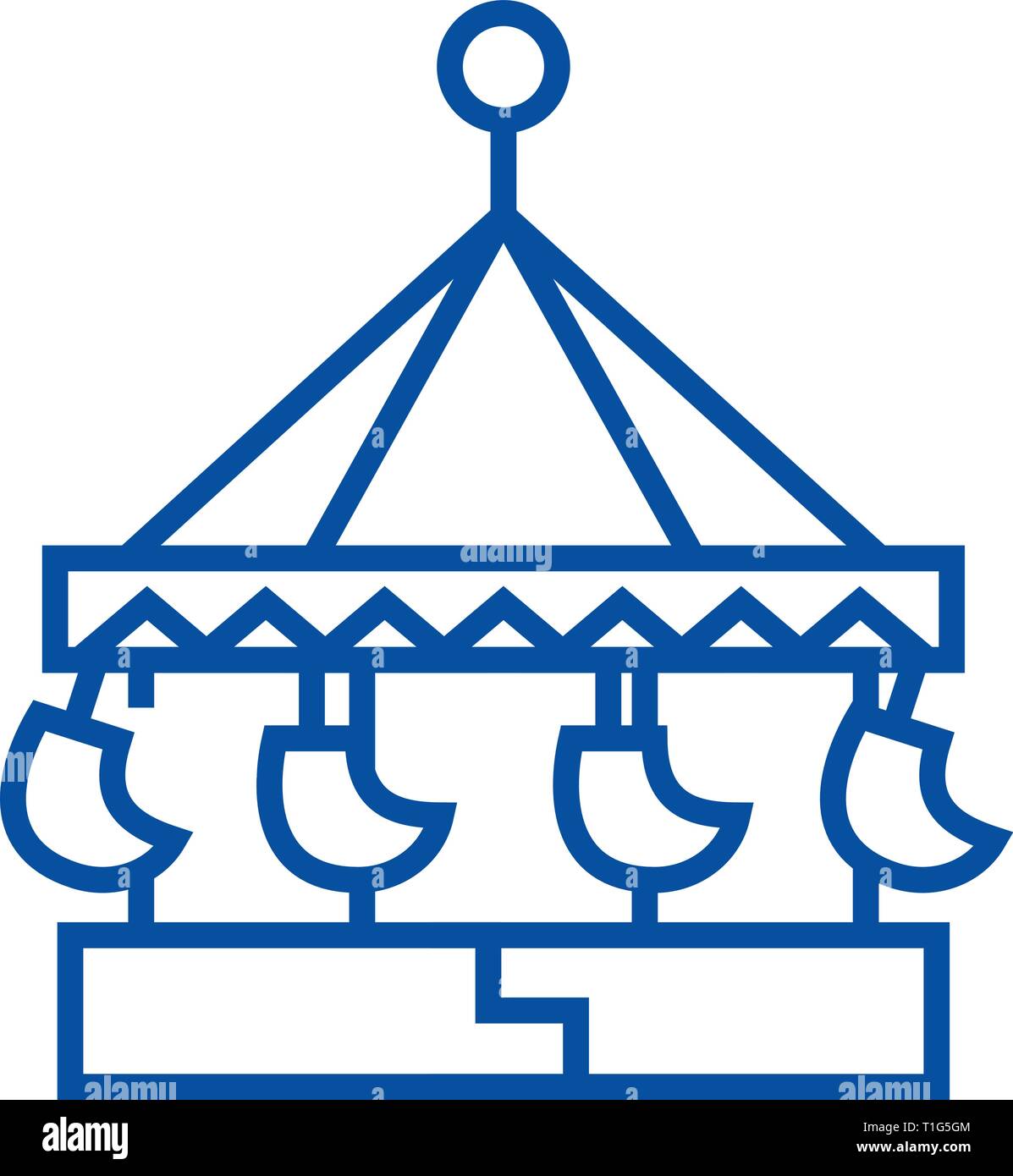 Carousel,swing line icon concept. Carousel,swing flat vector symbol ...