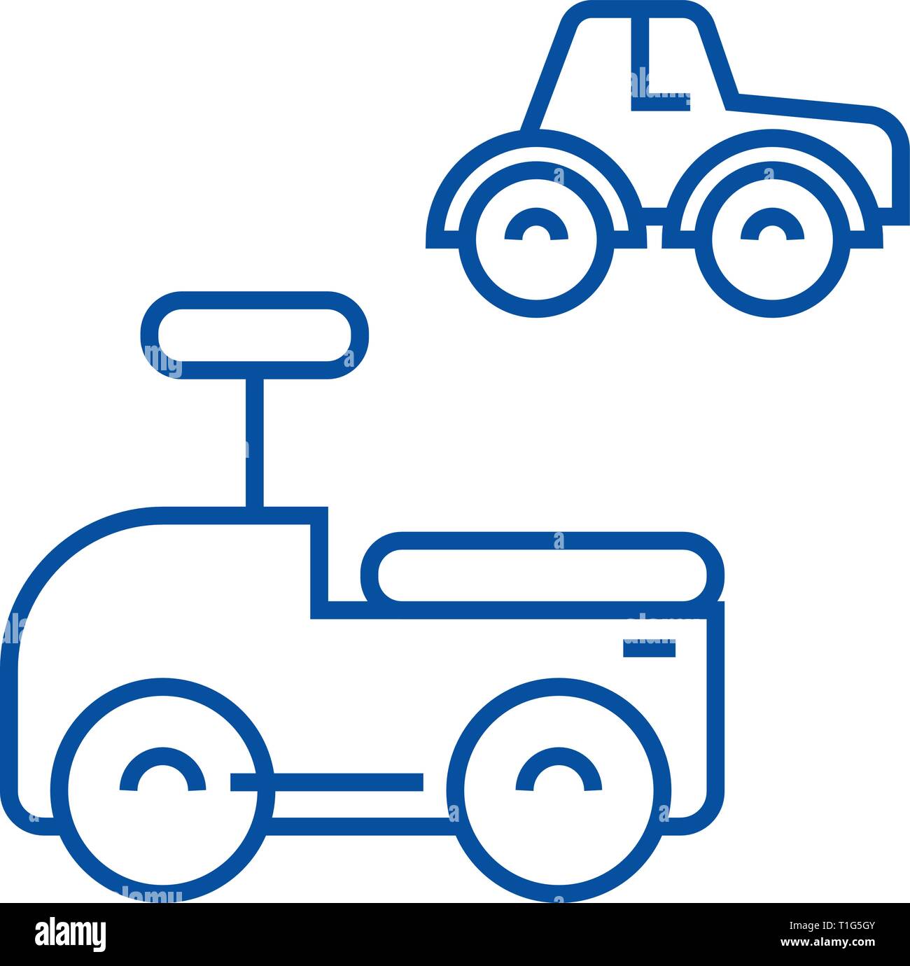 Cars toys line icon concept. Cars toys flat vector symbol, sign ...