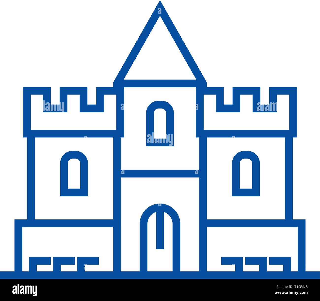 Castle line icon concept. Castle flat vector symbol, sign, outline ...
