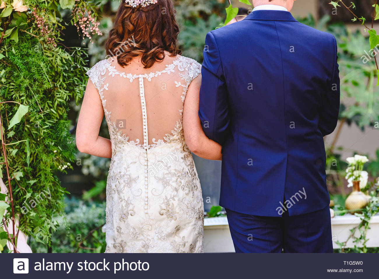 Wedding Couple From Behind Stock Photos & Wedding Couple From Behind ...