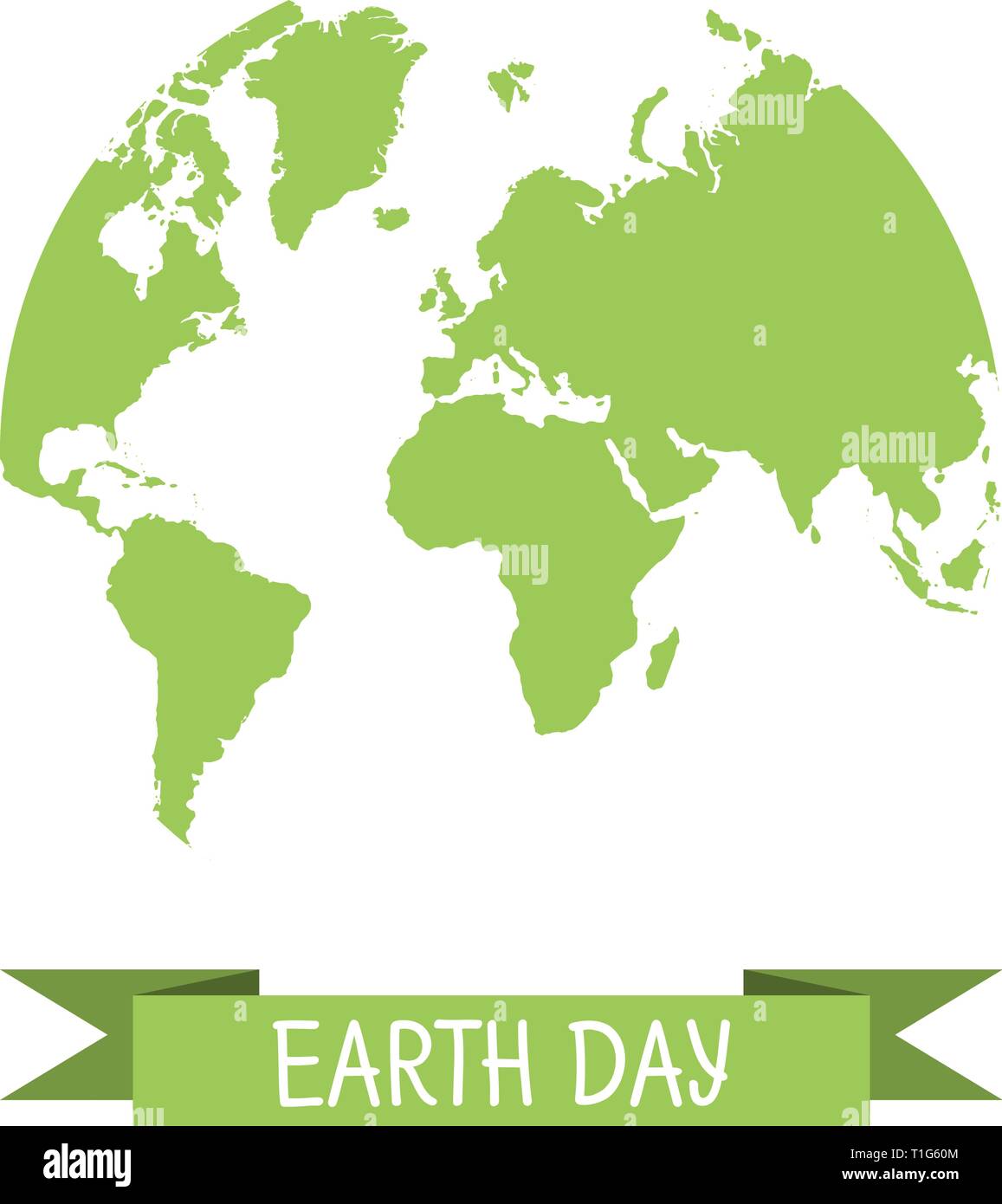 Earth day with world map on white background Stock Vector Image & Art ...