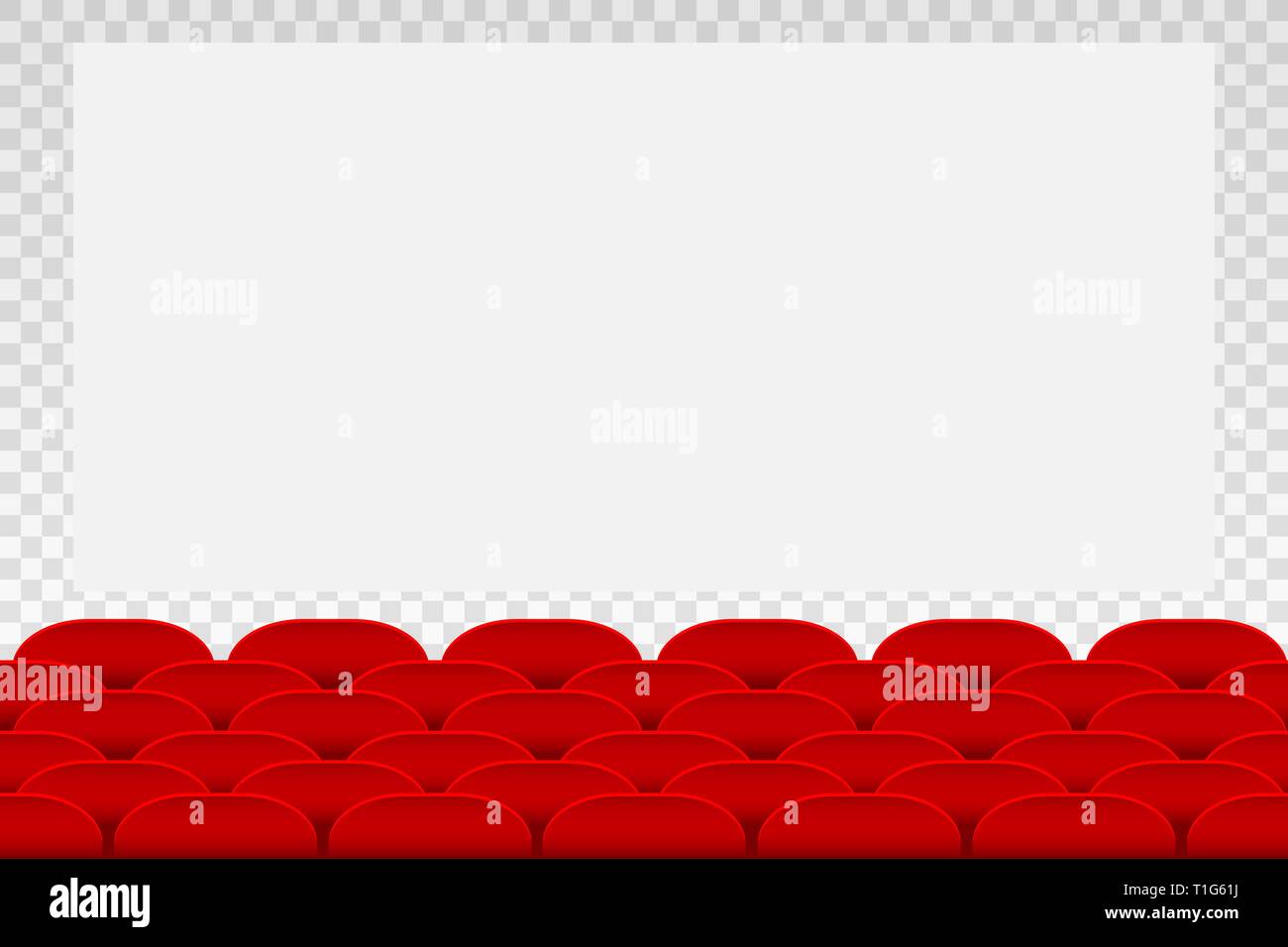 Cinema white screen curtain seats Stock Vector Images - Alamy