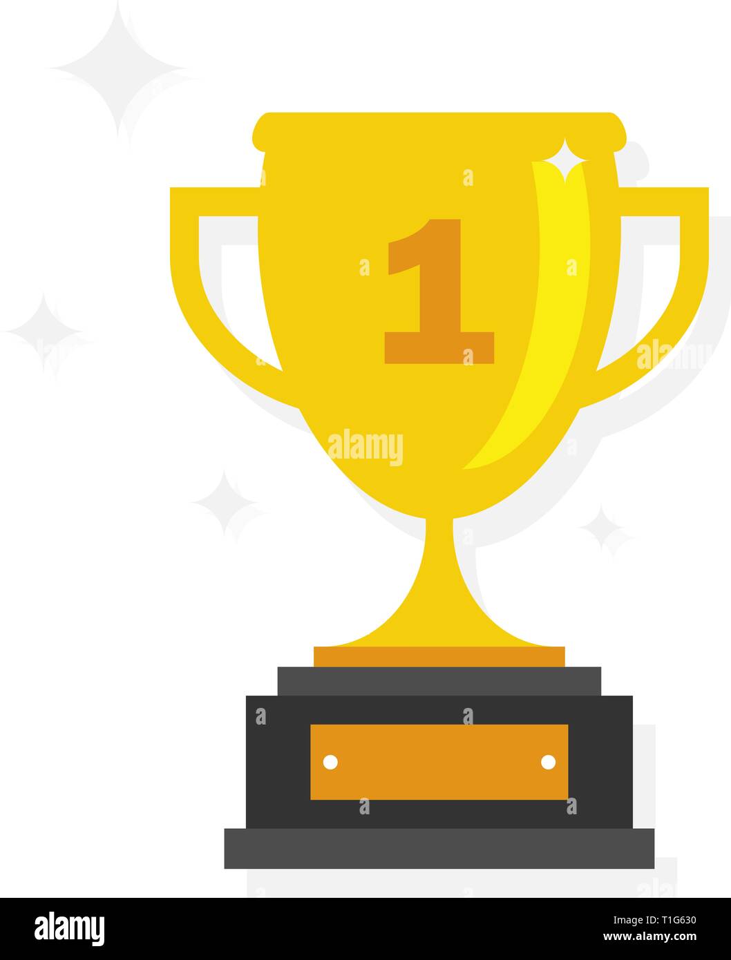 Cup icon in flat style with number one and star Stock Vector Image ...
