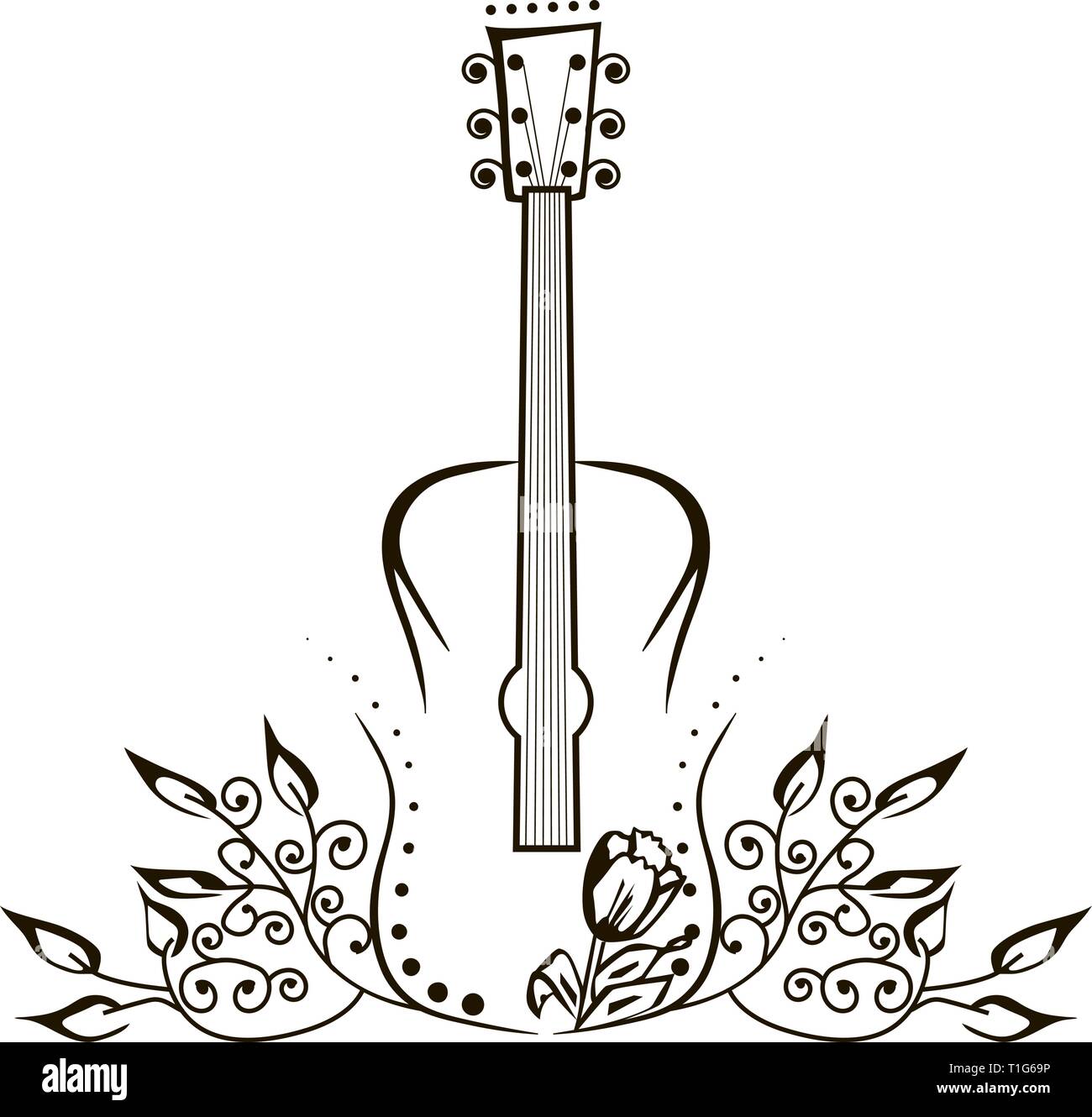 Guitar patterns on a white background vector illustration Stock Vector ...