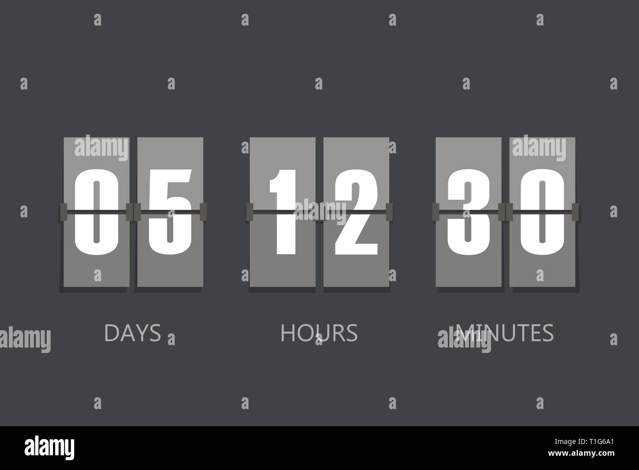 Flip Countdown timer. Flat style, sign vector illustration Stock Vector ...