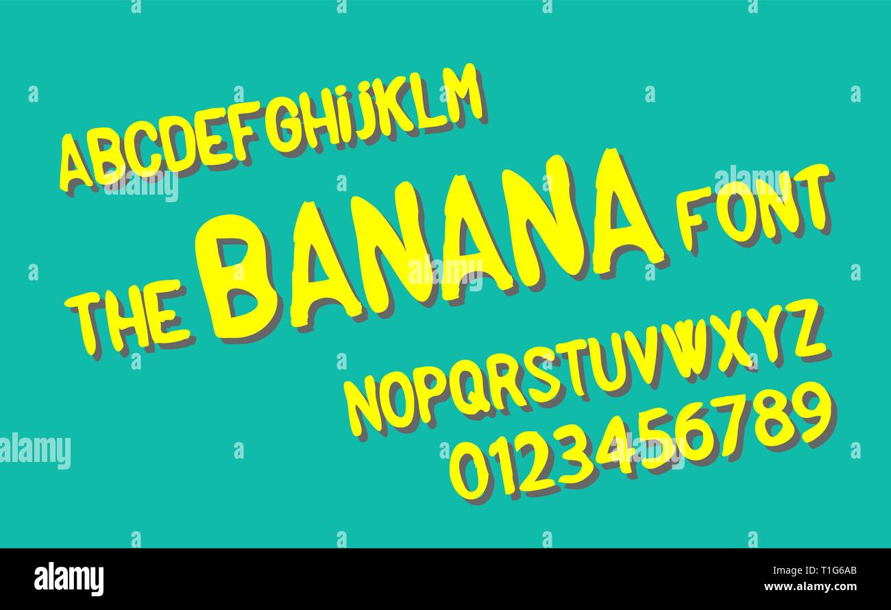 The banana font. Vector alphabet, flat design Stock Vector Image & Art ...