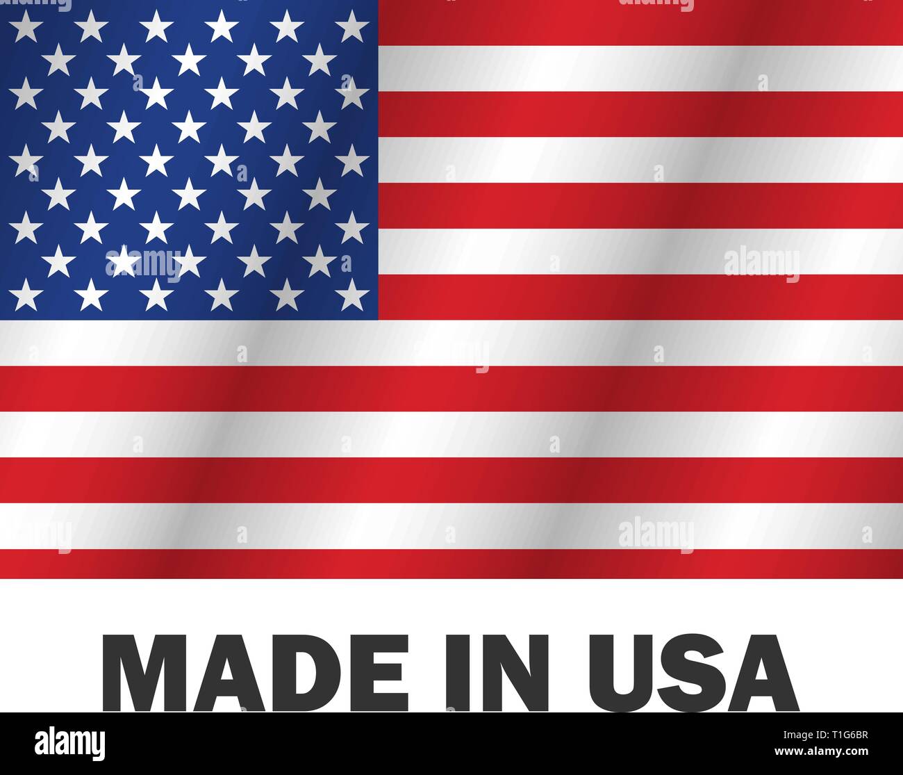 American flag, made usa vector illustration in stylish design Stock ...