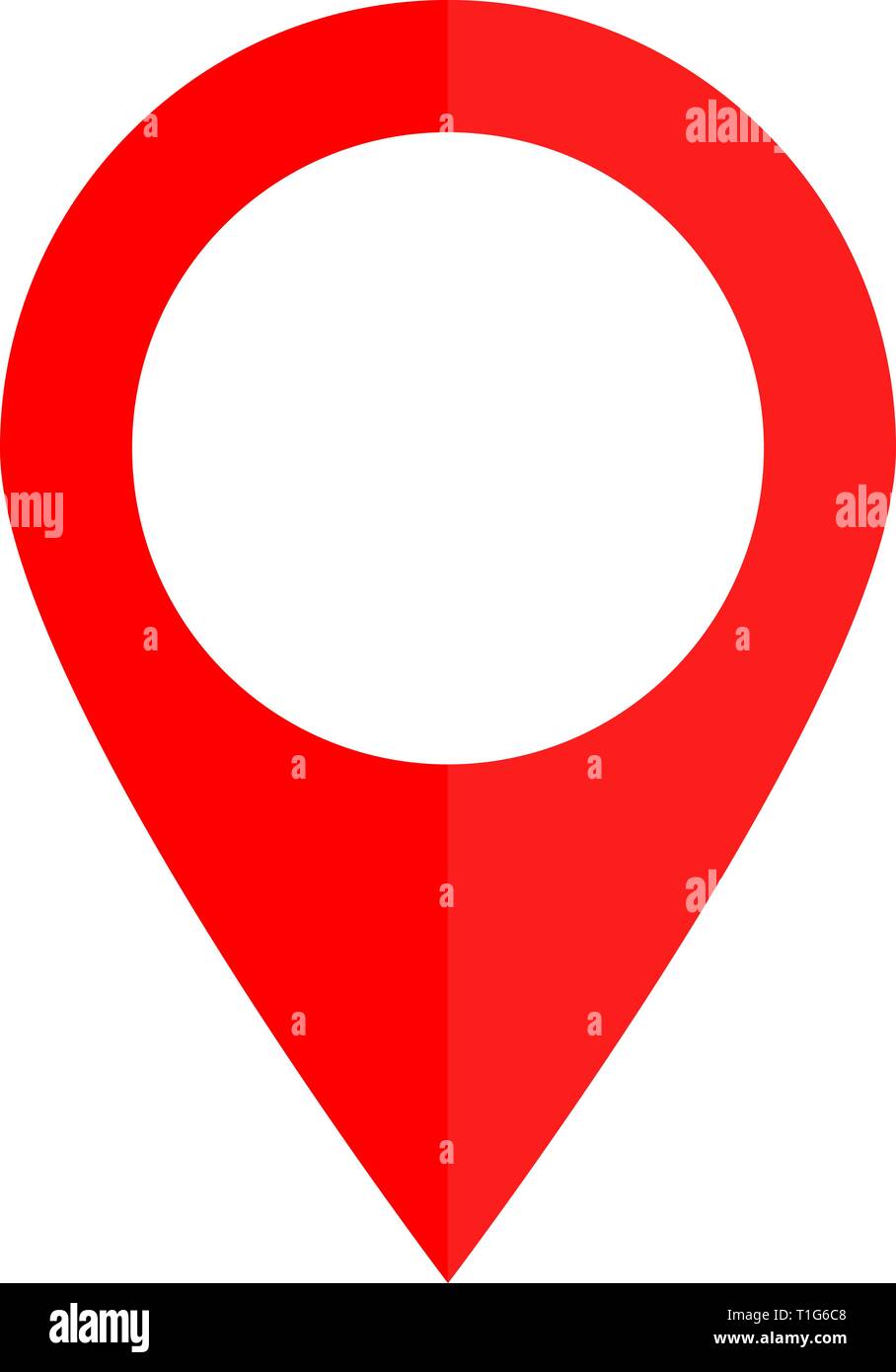 Pin red colored icon on white background Stock Vector Image & Art - Alamy