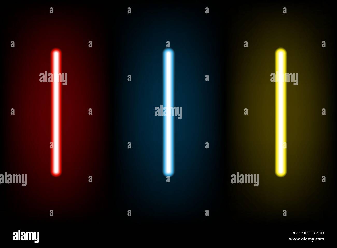 Set light red and blue, yellow neon letter I, vector Stock Vector Image ...