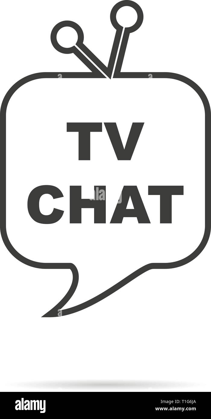 TV chat logo, with shadow on a white background Stock Vector Image ...